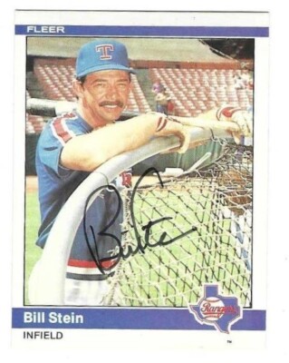 Autographed BILL STEIN Texas Rangers 1984 Fleer card #429 w/COA | eBay