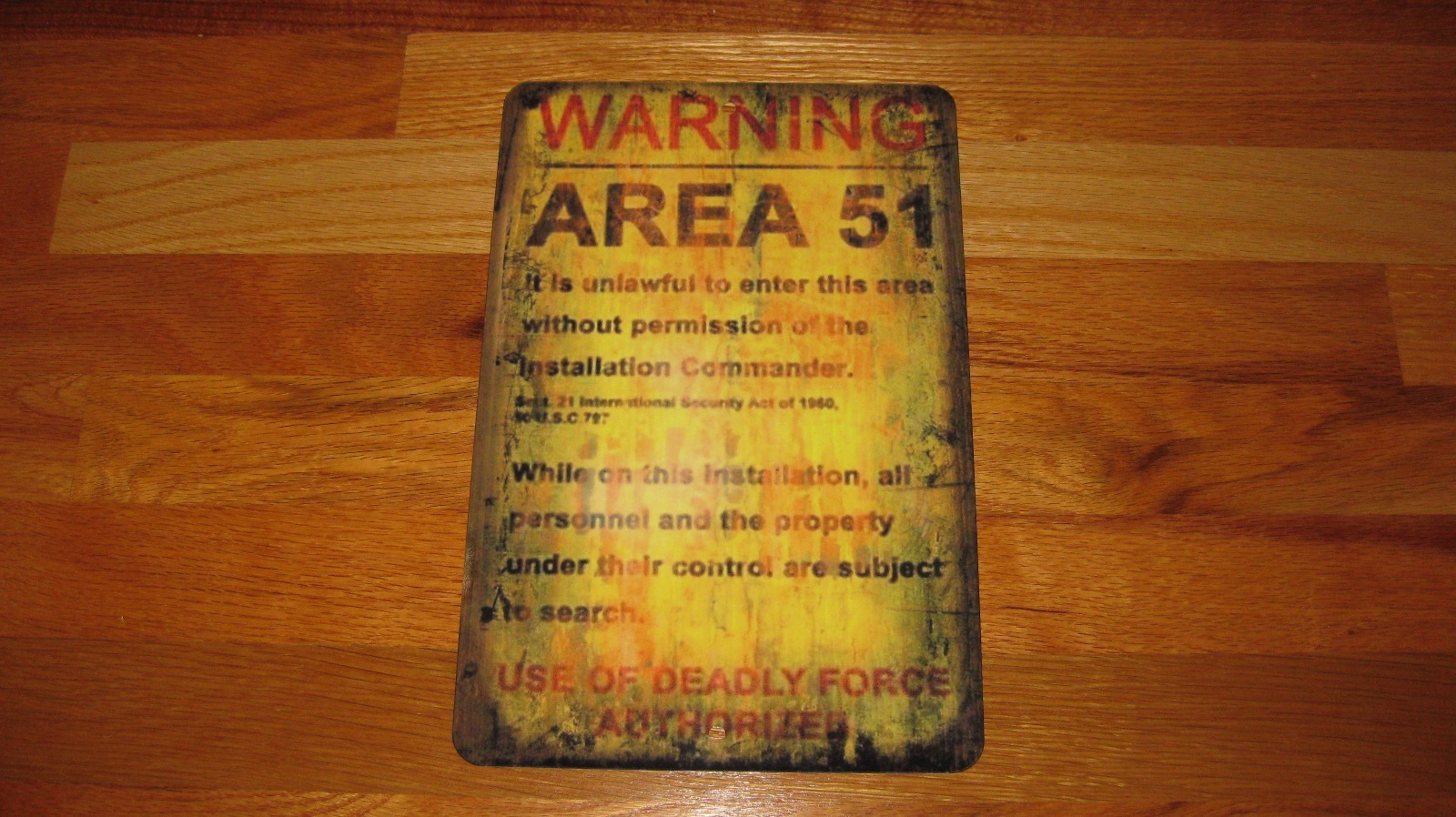 AREA 51 Nuclear Retro Vintage WORN Look Rustic Reproduction Metal Sign ...