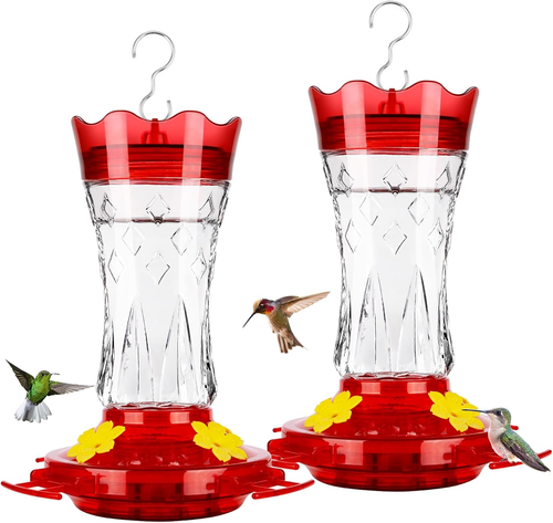 Hummingbird Feeders for Outdoors Hanging, Glass Hummingbird Feeder, 4 ...