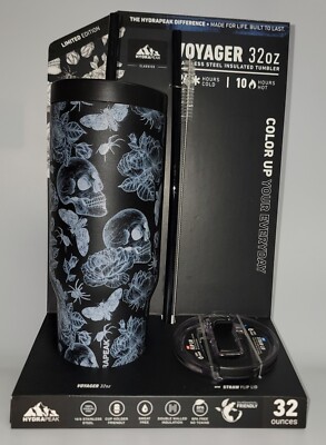 Hydrapeak Artisan Collection Skulls & Flowers Voyager 32oz Steel ...