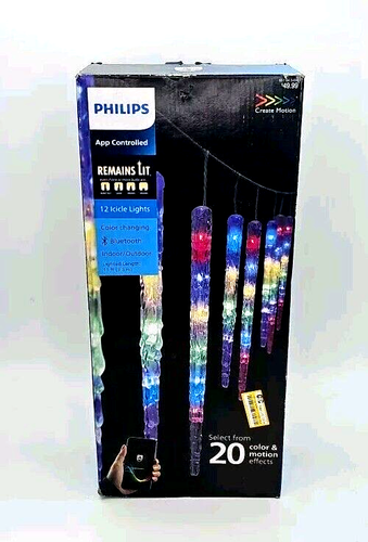 Philips 12ct Icicle Lights LED Color Create Motion 11 Ft. App Control ...