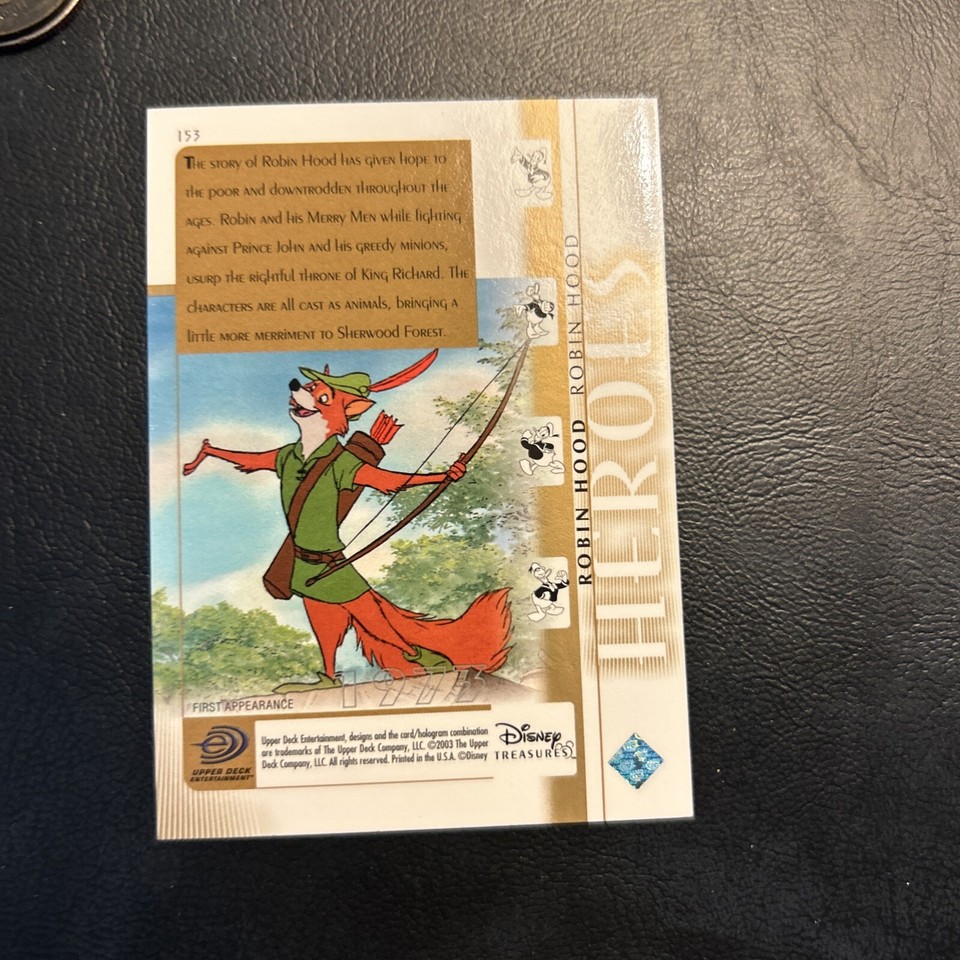 Jb3a Disney Treasures Heroes 2003 #153 Robin Hood hero | eBay
