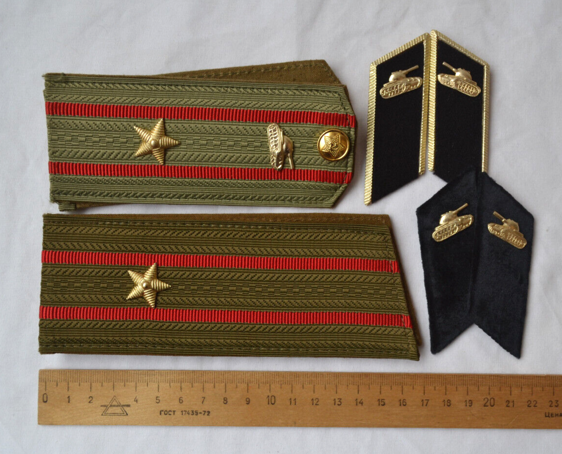 Soviet Tank troops Shoulder Boards Collar Tabs lot USSR Officer ...