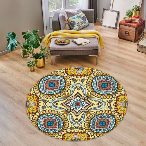 3D Yellow Pattern Symmetry NAO10284 Game Rug Mat Elegant Photo Carpet ...
