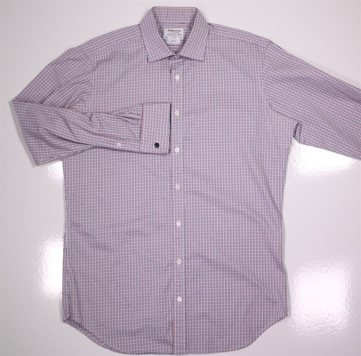 TM Lewin 2-Fold Cotton Slim Fit Blue/Red Check Cotton Dress TM Lewin 2-Fold Cotton Slim Fit Blue/Red Check Cotton Dress