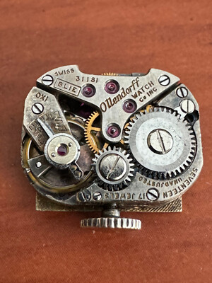 VINTAGE LADIES OLLENDORFF WRIST WATCH MOVEMENT, CAL. BLIE,KEEPING TIME ...