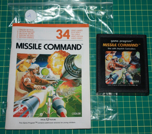 Atari 2600 Game Cart and Manual: Missile Command #2 | eBay