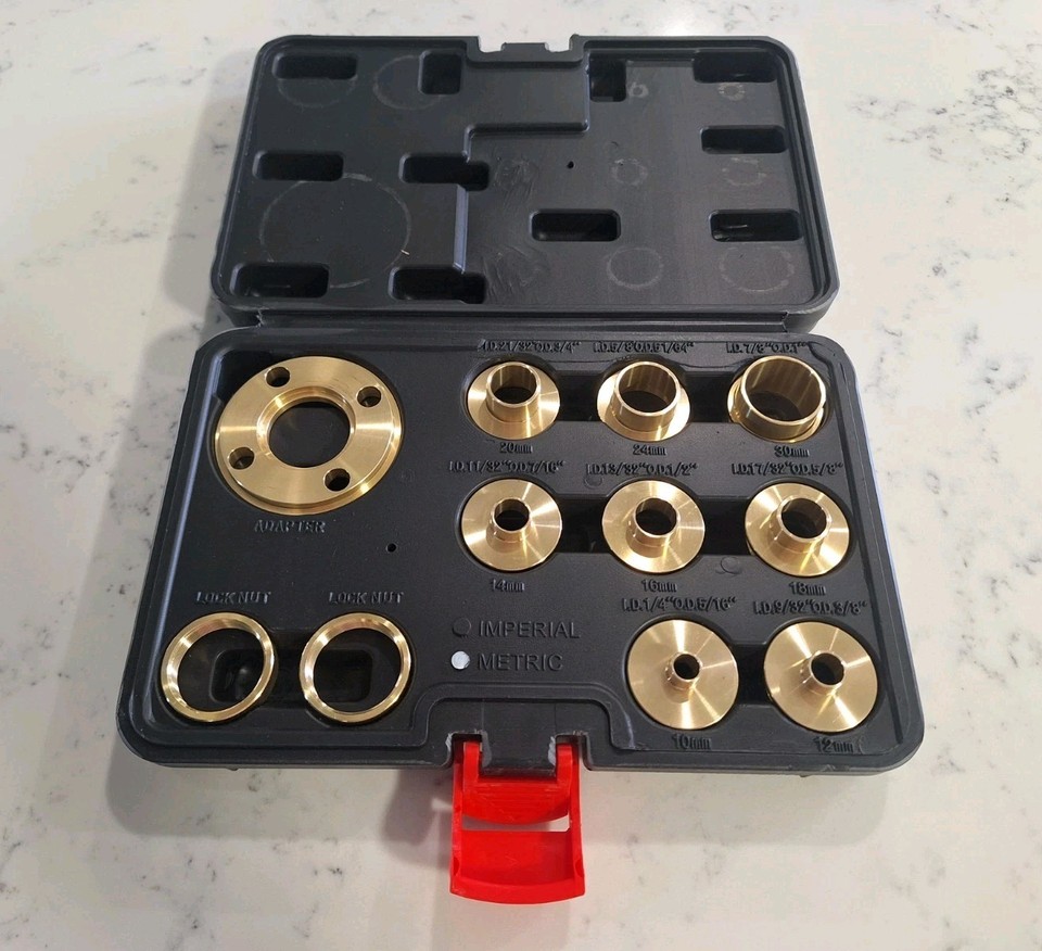 11Pc Brass Router Guide Template Kit Set With Case | eBay