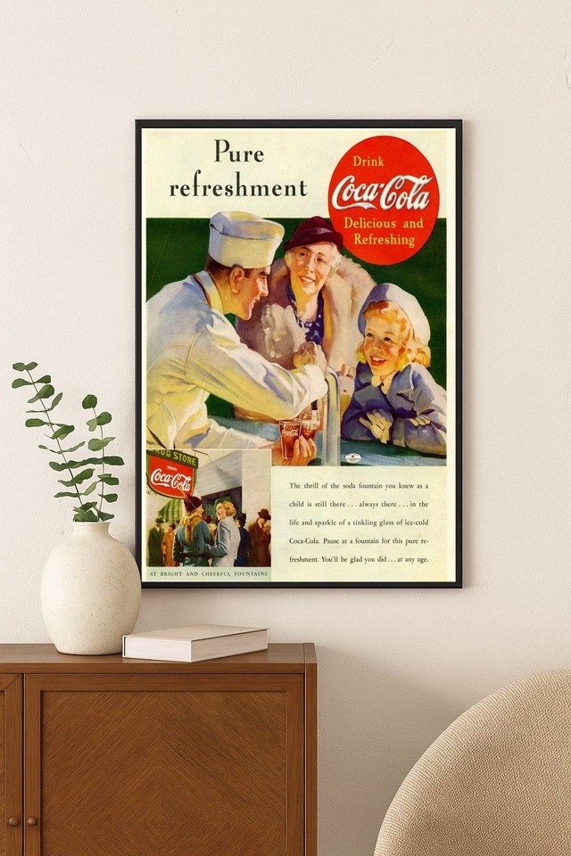 🍹 Coca-Cola Vintage Ad Poster - 24x36” - Retro Refreshment Vibes ...