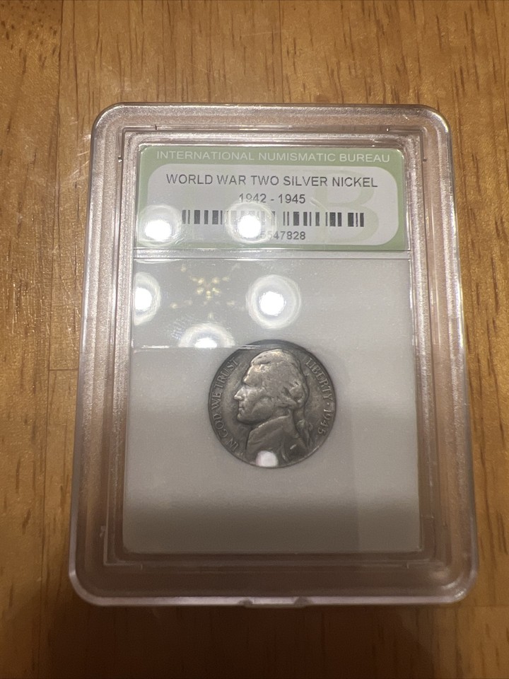 1945 P Jefferson Nickel Coin Silver WW2 War Nickel Coin Amazing ...