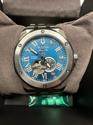 Bulova Men’s Marc Anthony Automatic Series A Blue Dial Watch - 98D184 ...