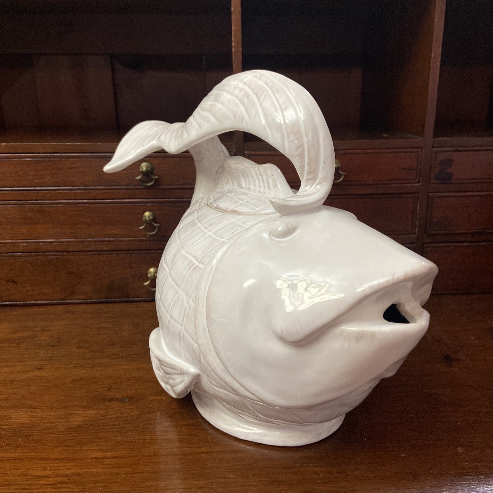 BLUE SKY CLAYWORKS White MAGIC SEA FISH TEAPOT 2014 Neutral Beach Lake Country | eBay