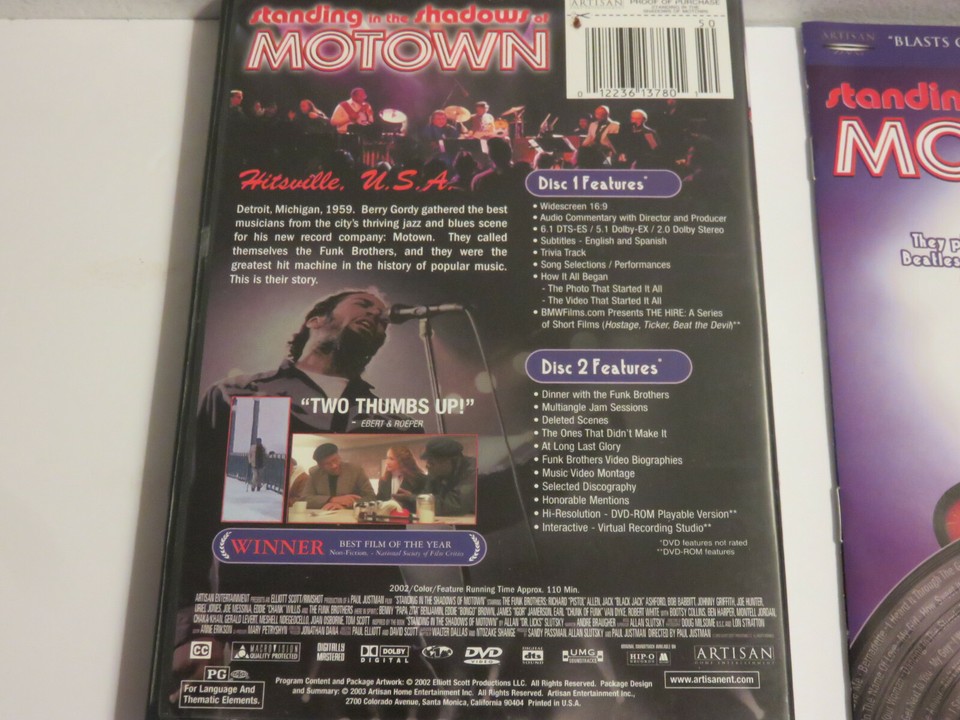 STANDING IN THE SHADOWS OF MOTOWN DVD | eBay