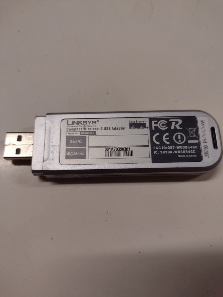 Linksys Compact Universal Wireless WiFI Connectivity G USB Adapter ...