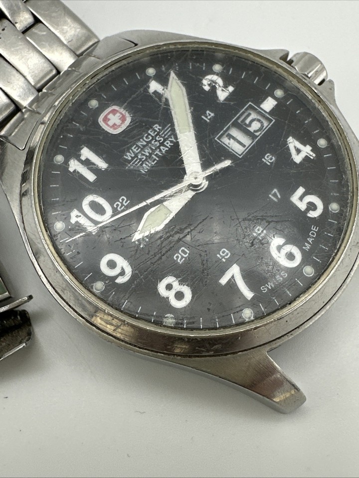 Vintage Wenger Swiss Army Field Watch 7270X with Black Dial - Untested ...