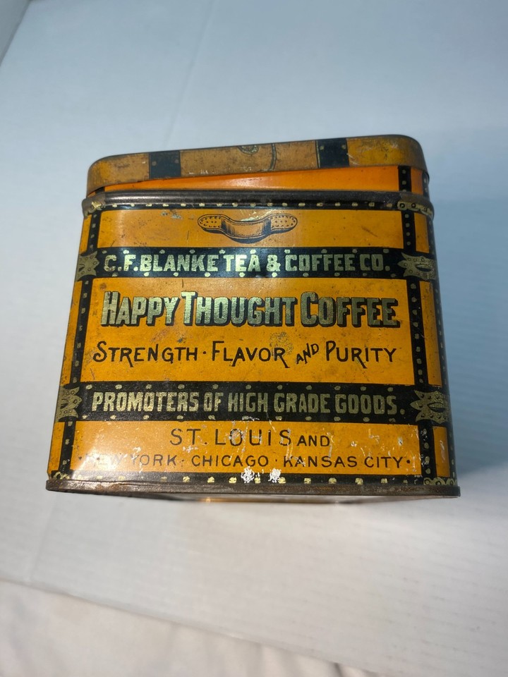 Antique C.F. Blanke Tea & Coffee Co. Happy Thought coffee advertising ...