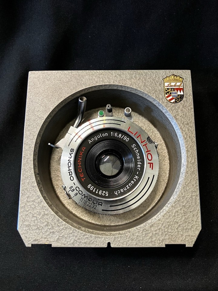 Linhof Angulon 1 :6.8/90 Lens And Lens Board For 4x5 Linhof Technika ...
