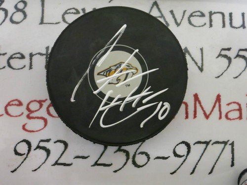 Carter Hutton Nashville Predators Autographed Signed Logo Puck with LOM ...
