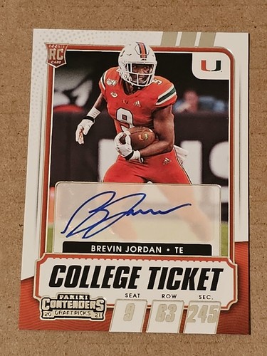 2021 Panini Contenders Draft Picks Brevin Jordan Auto College Ticket | eBay