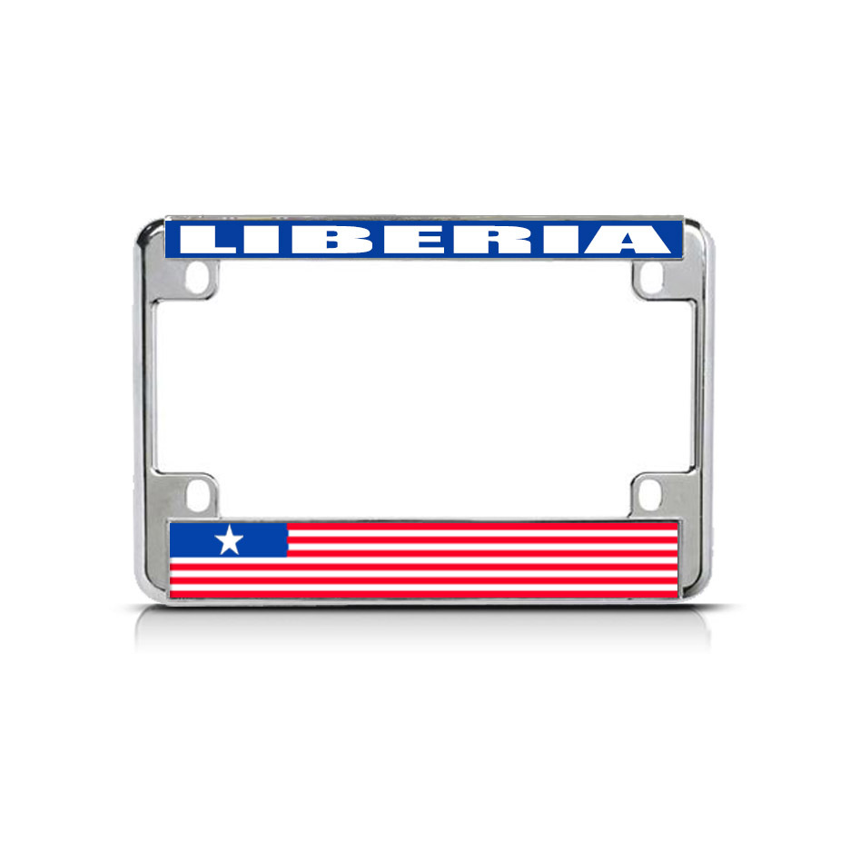 LIBERIA Flag Metal Motorcycle Bike License Plate Frame Tag Border | eBay