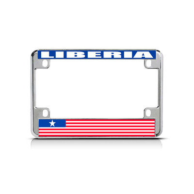 LIBERIA Flag Metal Motorcycle Bike License Plate Frame Tag Border | eBay