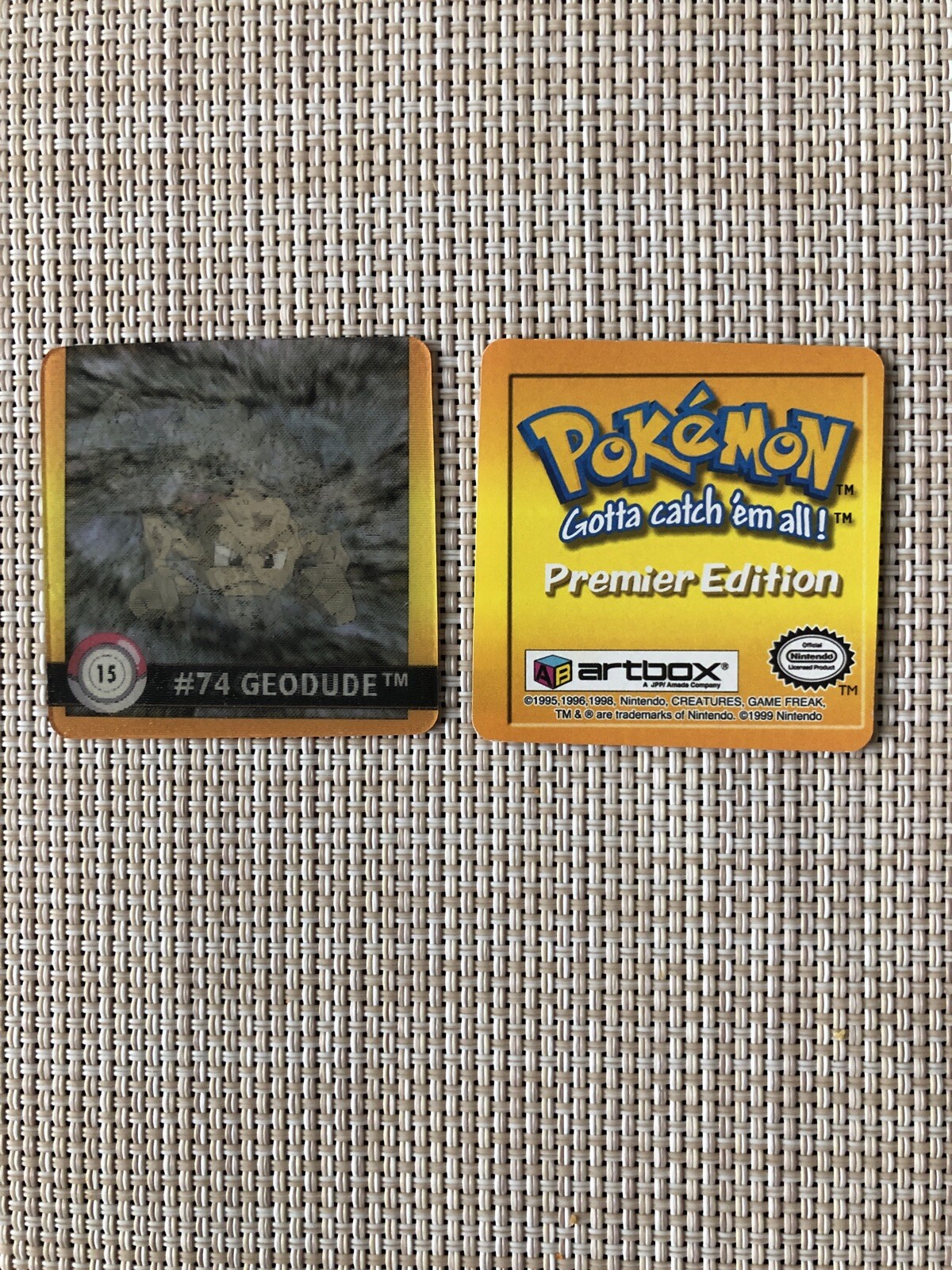 Geodude #74 Graveler #75 Pokemon Premier Ed. Artbox #15 Lenticular ...