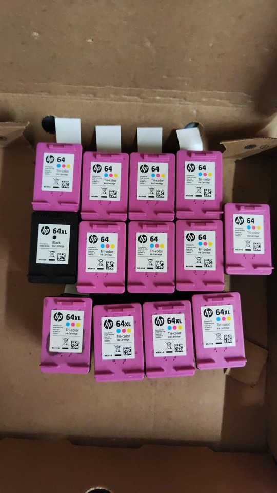 13x UNUSED HP 64XL & 64 Black & Color Ink Cartridges - FREE US SHIPPING ...