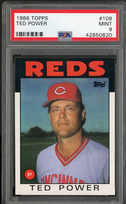 1986 Topps Ted Power #108 PSA 9 MINT Wow! Very Low POP of 5 + Only 1 ...