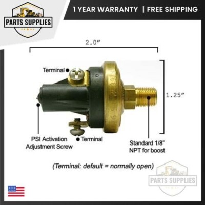 Hobbs Switch Boost Activated Adjustable 4‑24 PSI Turbo Nitrous Water ...