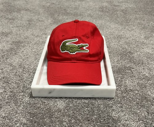 Lacoste Big Crocodile Cotton Twill Hat Cap Adjustable Leather Strap O/S ...