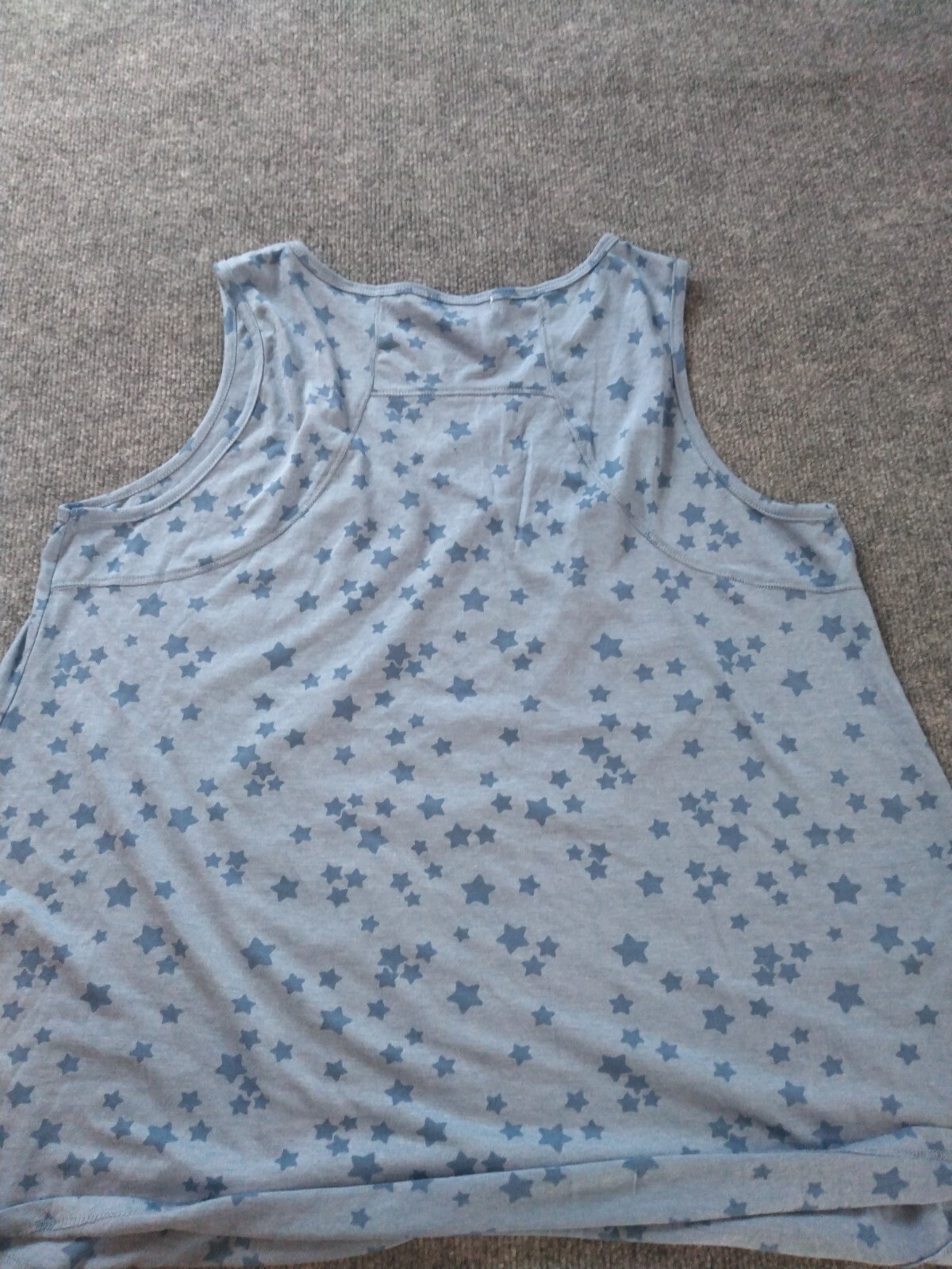 LA Threads Shredded Tank Top , Blue USA Hearts - Gem