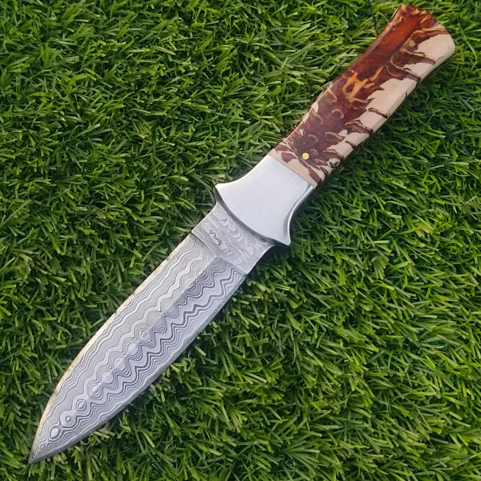 SHARDBLAD Custom Handmade Damascus Steel Hunting Dagger Double Edge ...