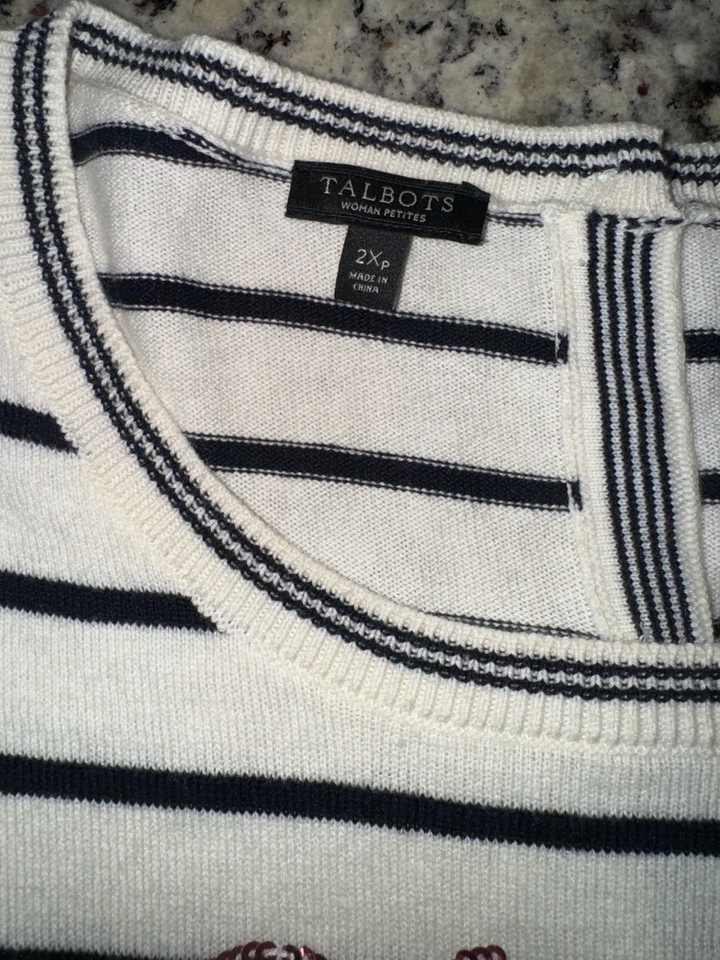 Womens Plus Size Petite 2XP Knit Pullover Long Sleeve Top by Talbots ...