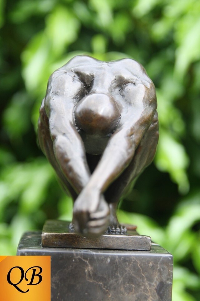 ART DECO BRONZE FIGURINE SPORT FIGURE MALE NUDE THE DIVER SCULPTURE ...
