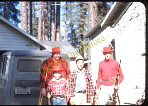 Men Boys Hunting Outfits Guns 1950s 35mm Slide Vtg Red Border ...