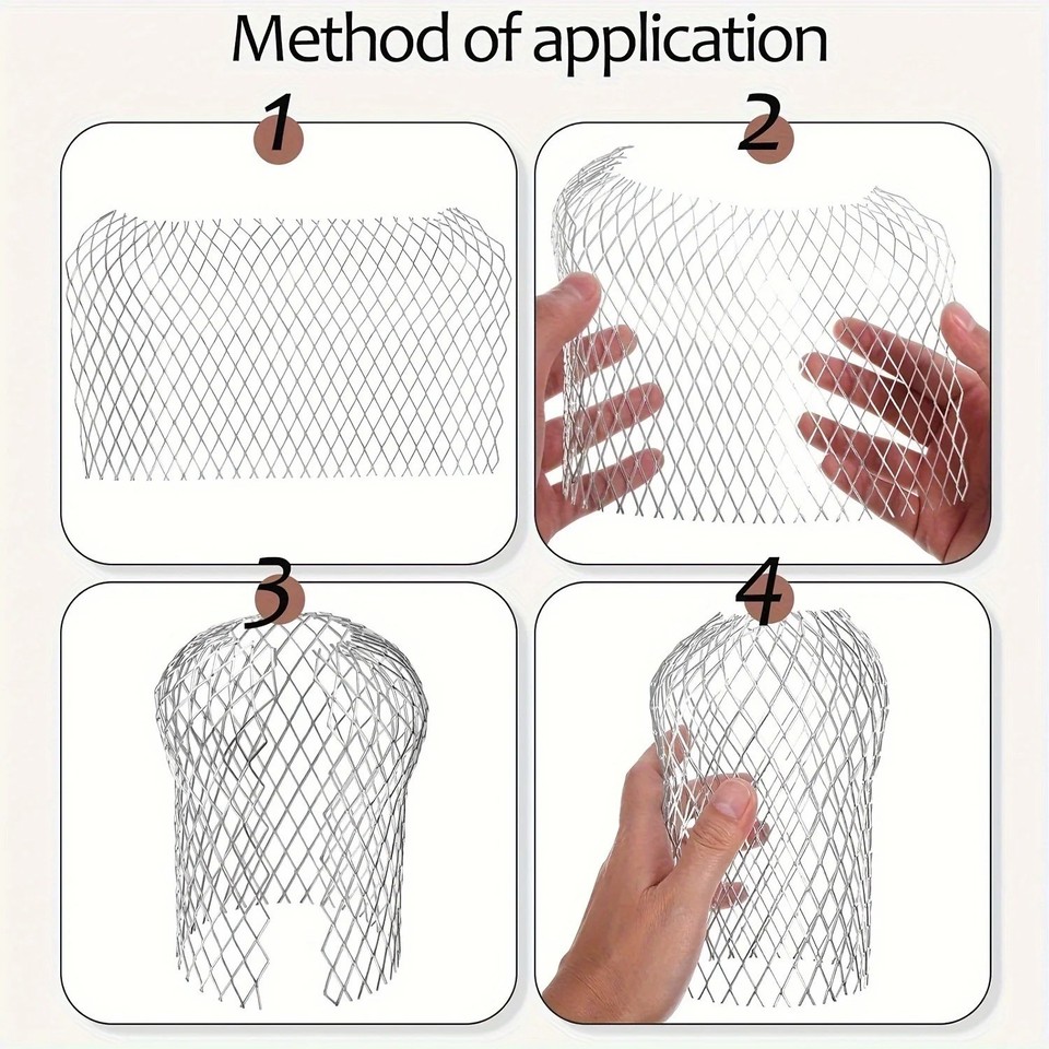 4x Metal Mesh Gutter Leaf Debris Mud Trap Guards Drain Pipe Cover ...