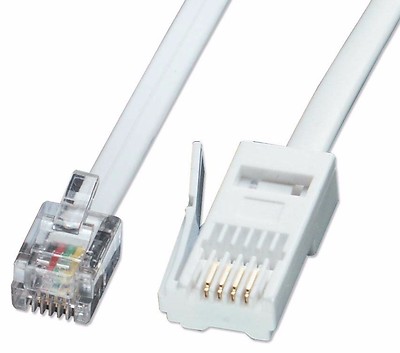1m, BT Plug 431A to RJ11 6P4C Cross Wired Telephone Line Cord, 4 Pin ...