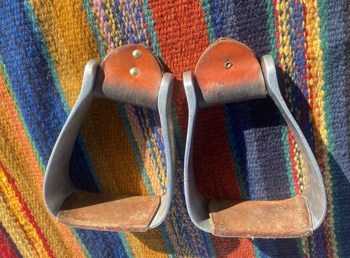 Angled Slanted Roper Stirrups - Heavy Aluminum 5 1/2" height 3" Neck ...