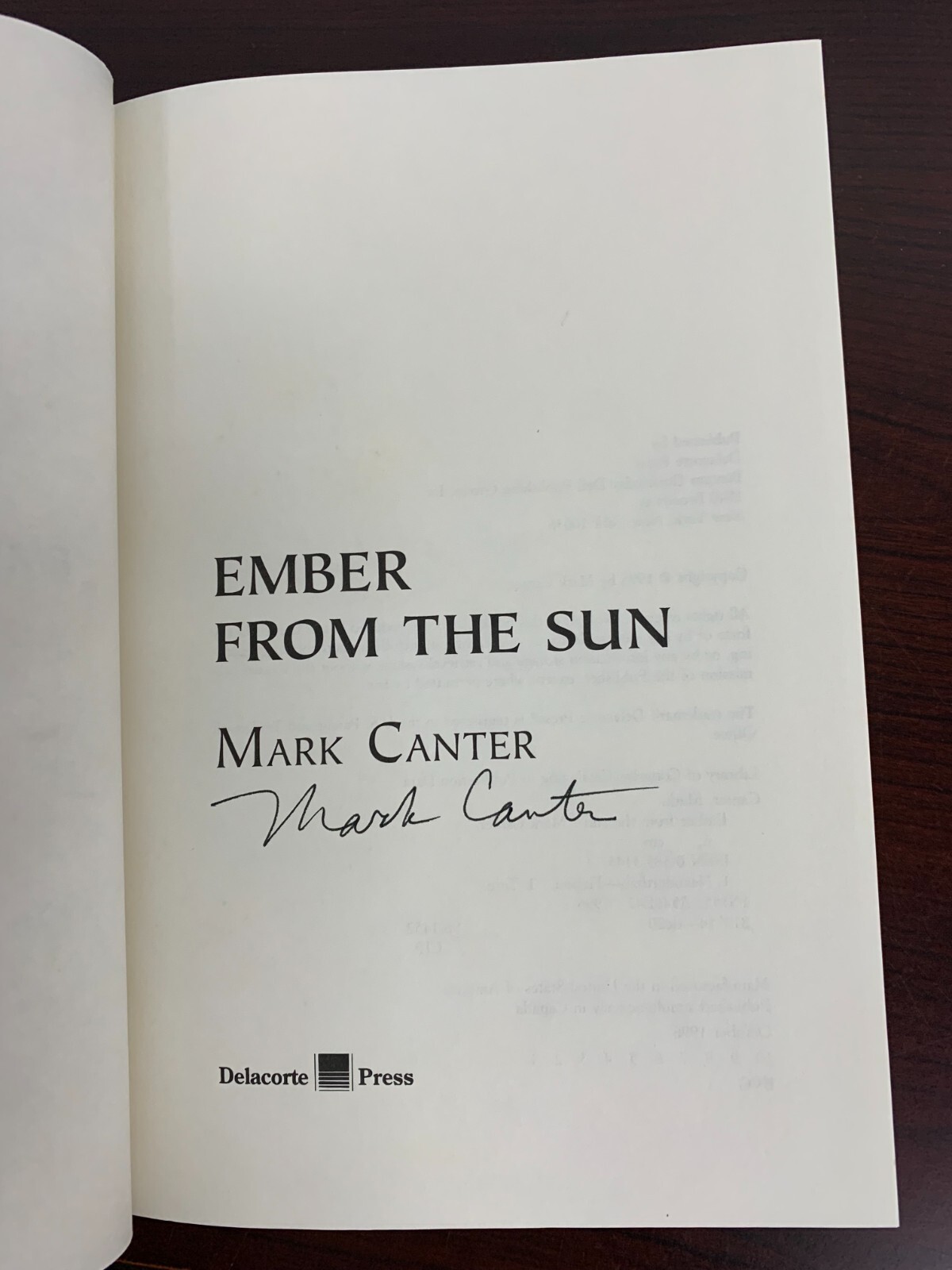 Ember From The Sun by Mark Canter 1996, 1st Edition H.C. Signed | eBay