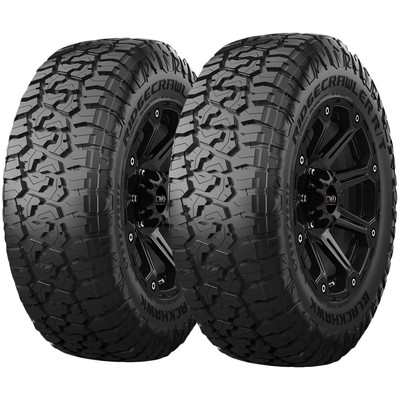 (QTY 2) 33x12.50R20 Blackhawk Ridgecrawler R/T 119Q LRF Black Wall ...