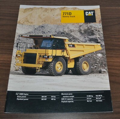 Caterpillar 771D Quarry Truck Dump Dumper Specification Brochure ...