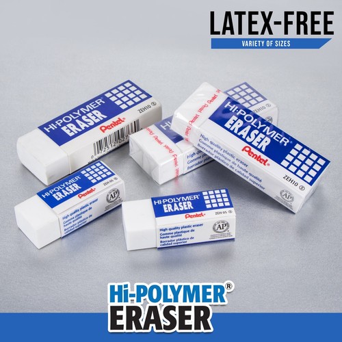 Pentel Hi-Polymer Block Eraser, Large, White, Pack of 10 (ZEH10PC10) | eBay