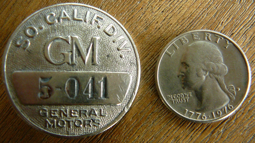 ORIGINAL VINTAGE GM EMPLOYEE'S BADGE Pin Back from SO.CALIF #5-041 from ...