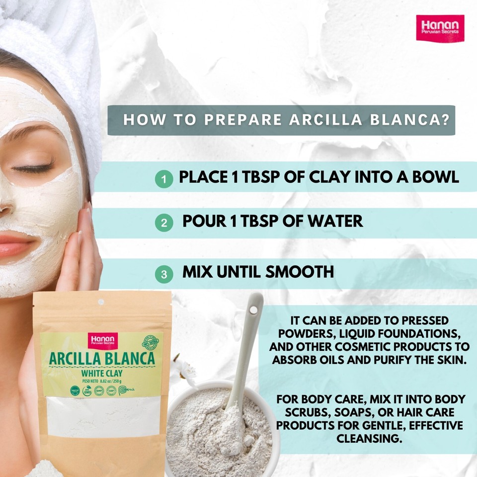 White Kaolin Clay Powder Arcilla Blanca 100% Natural for Rejuvenation ...