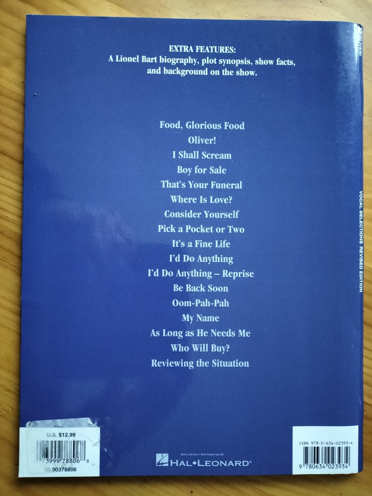 Lionel Bart's Oliver Vocal Selections Musical Sheet Music Book Free ...