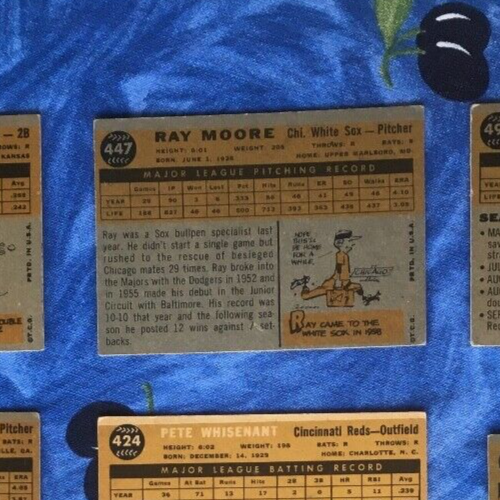 Ray Moore Signed/Autographed Original 1960 Topps #447 Chicago White Sox ...