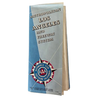 AAA Metropolitan Los Angeles and Freeway System Map Estimated 1970s ...