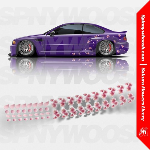 Sakura Flowers Vinyl Car Livery | JDM Cherry Blossom Decals for Miata ...