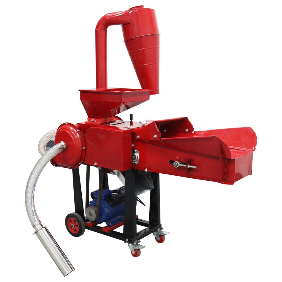 220V Hay Cutter Corn Sugarcane Crusher w/ Self-priming Hose Straw ...