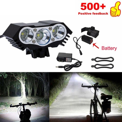 3 LED Bicycle bike Head Light Lamp Torch Flashlight with long battery ...